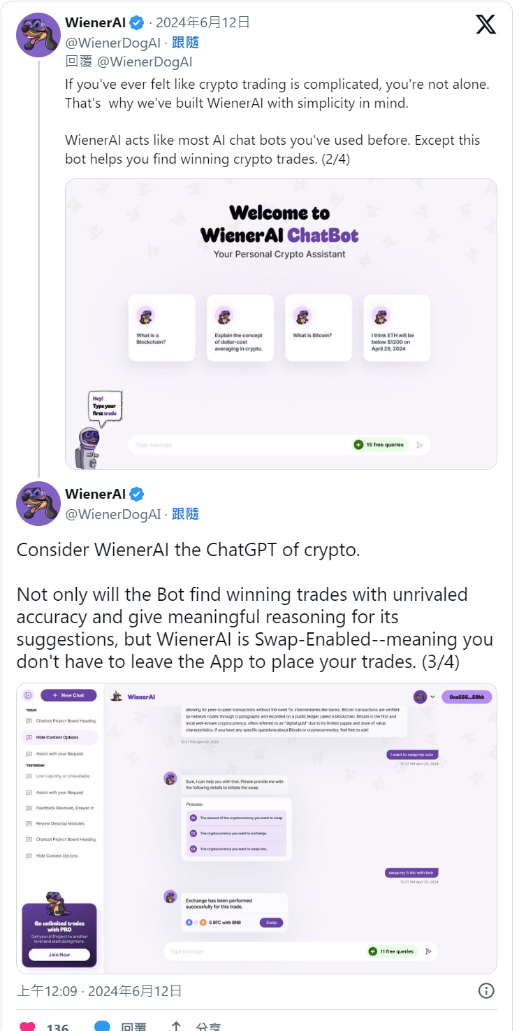 $IO AI 代幣交易量突破20億美元新的AI幣WienerAI大放異彩 | 區塊鏈 | 鉅亨號 | Anue鉅亨